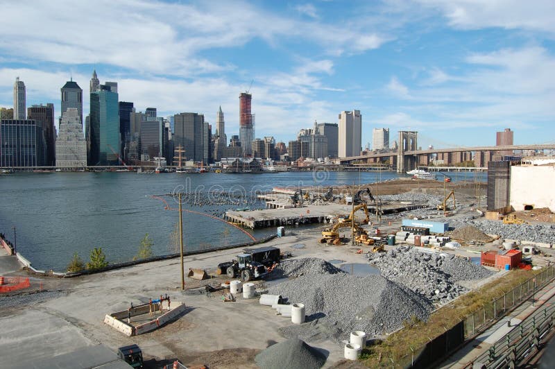Construction at Brooklyn Bridge Park, New York Editorial Photo - Image ...