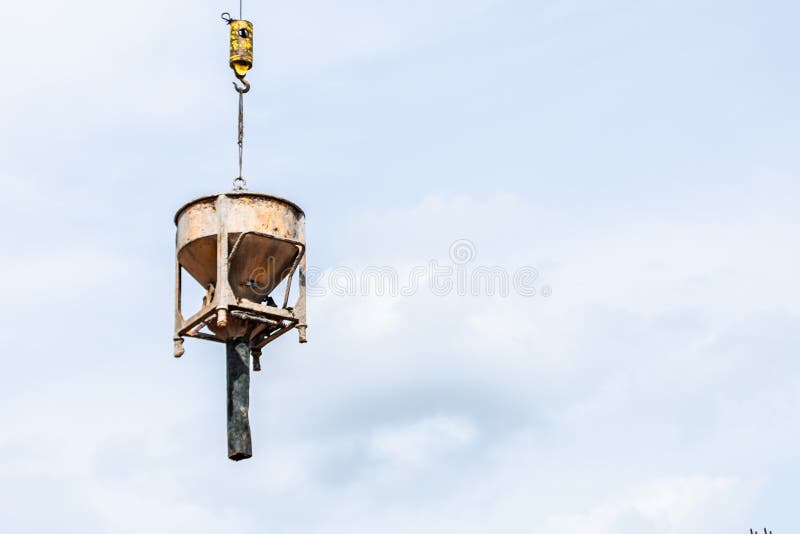 Construction bucket crane stock photo. Image of build - 126846850