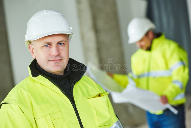 Construction Builder Worker at Site Stock Image - Image of boss, adult ...