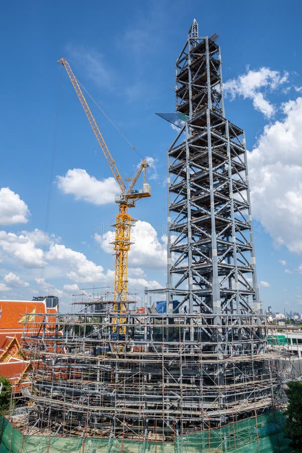 Construction of Building a Beautiful Sky Background. Stock Photo ...