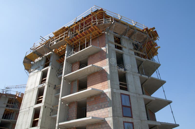 Construction of the Building - Building a House Stock Photo - Image of ...