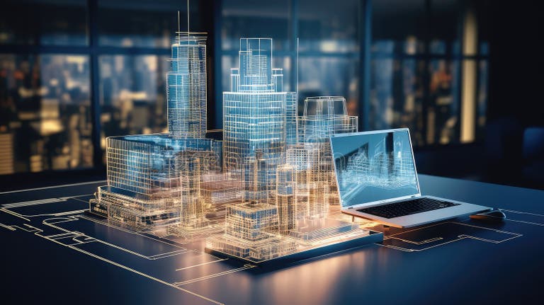 Construction building cad stock illustration. Illustration of modeling ...