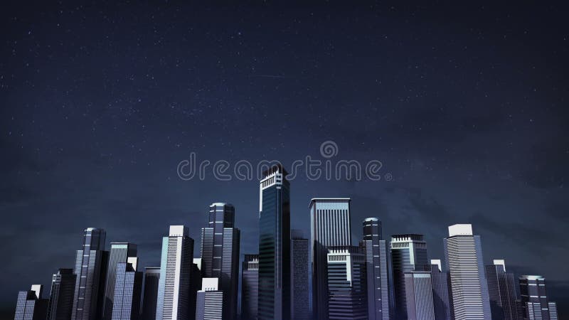 Construction Building City Skyline and Make City in Animation ...