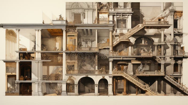 Construction Building Cross Section Stock Illustration - Illustration ...