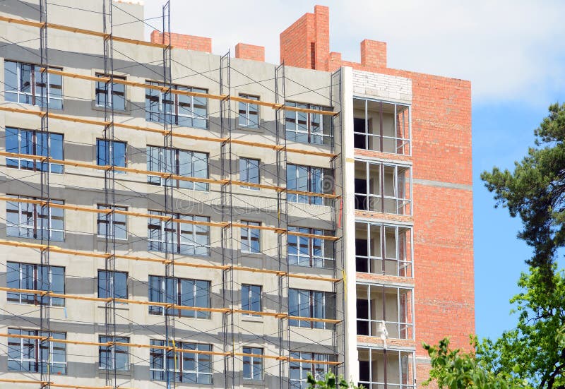 Construction of a Building with External Insulation and Plaster Using ...