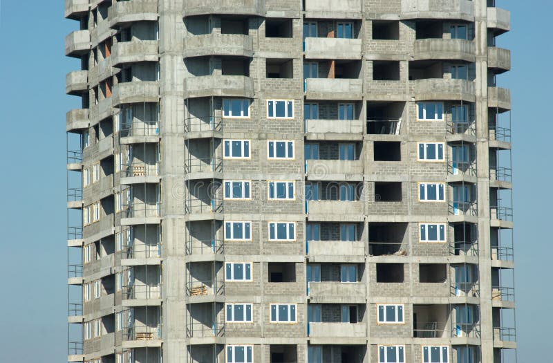 Construction Building Front View Stock Photo - Image of outdoor ...