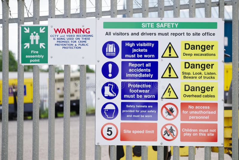 Construction Building Health and Safety Sign Stock Image - Image of ...