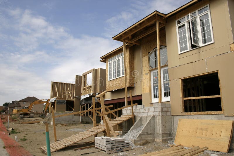 Construction - Building Houses Stock Photo - Image of townhouse ...