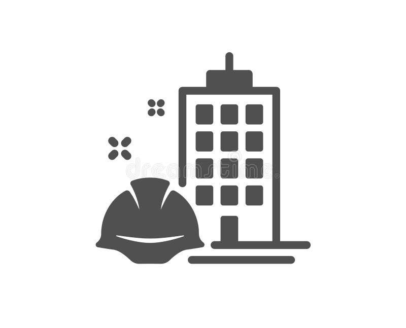 Construction Building Icon. Engineer or Architect Helmet Sign. Vector ...