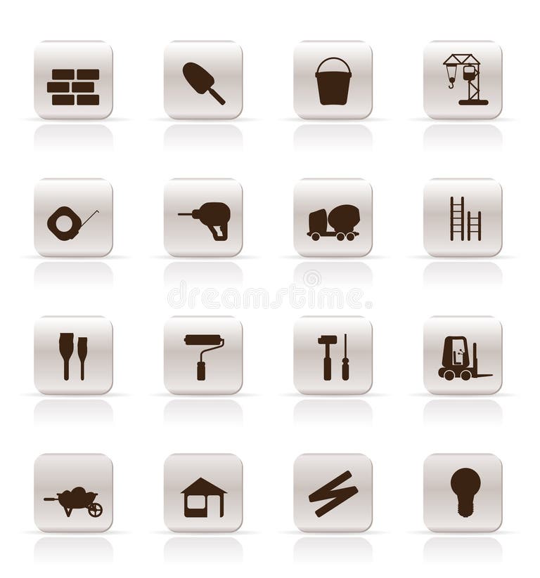 Architecture Construction Building Icon Set Stock Illustrations ...
