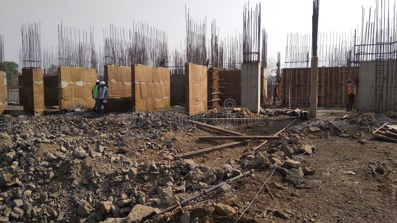 Construction of Building in India Stock Image - Image of city, life ...