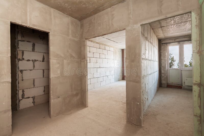 Construction Site of Residential Apartment Building Interior in ...