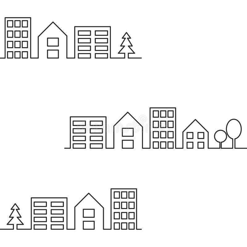 Line Art with House in One Line. Creative Line Art Illustration ...
