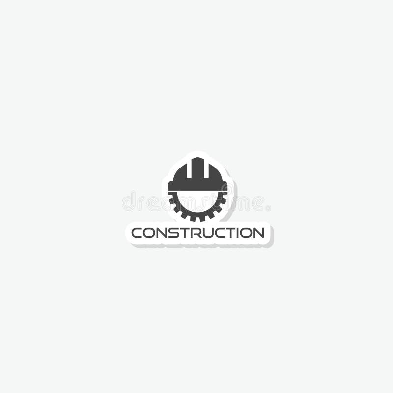 Construction Building Logo Icon Sticker Isolated on Gray Background ...