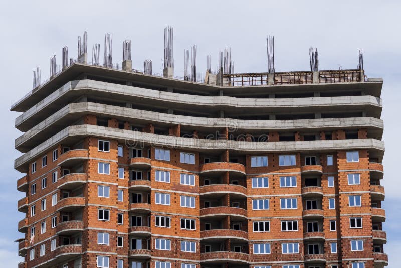 Construction of a Building with Many Living Quarters. Stock Image ...