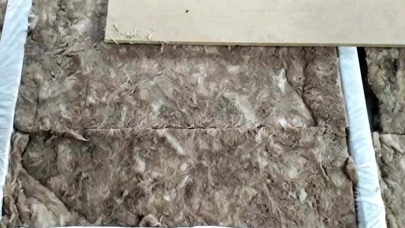 Floor Insulation with Stone Wool. Mineral Wool in House Construction ...