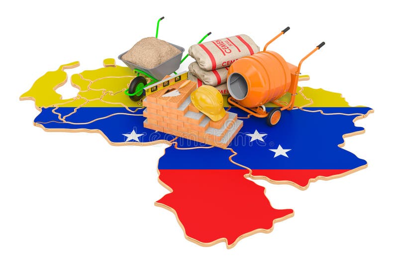 Construction and Building Materials in Venezuela Concept, 3D Rendering ...