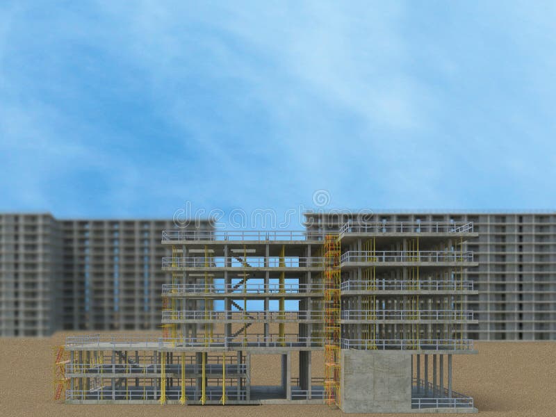 Construction Building in Progress Stock Photo - Image of built ...