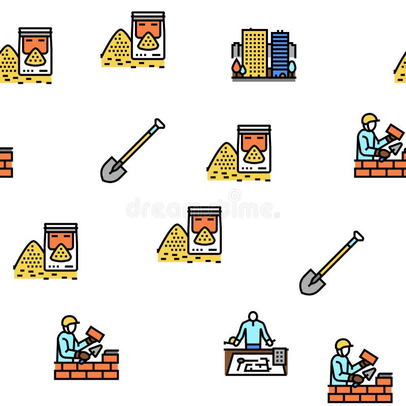 Construction Building and Repair Vector Seamless Pattern Stock Vector ...