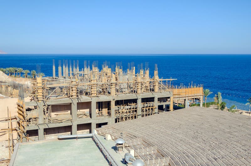 Construction of a Building on the Seaside Stock Photo - Image of ...
