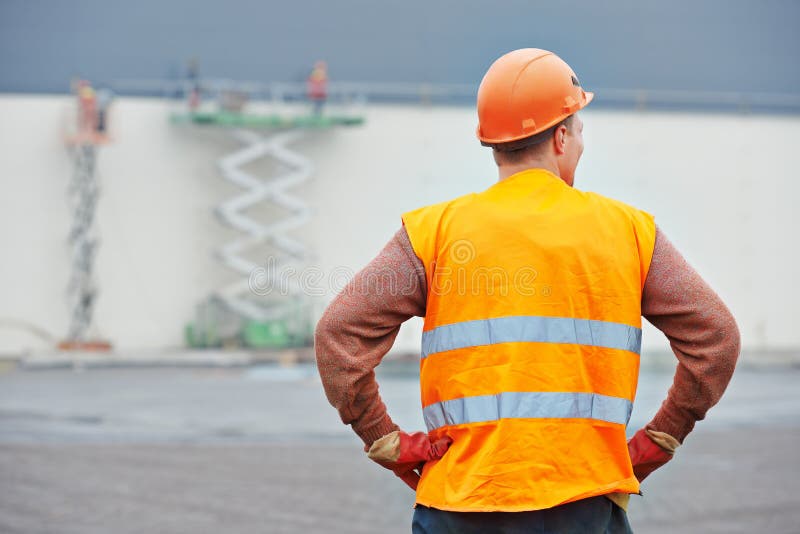 Foreman Worker at Construction Site Stock Image - Image of industry ...