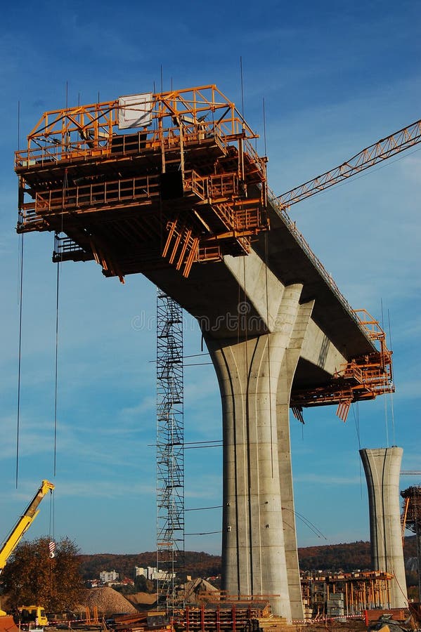 Building a bridge stock image. Image of scaffolding, concrete - 7777017