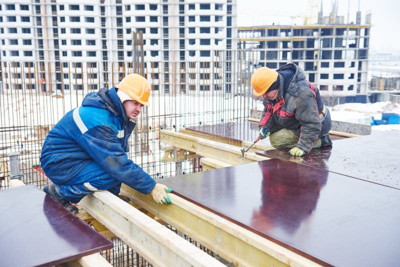 Construction Building Site Workers Stock Photo - Image of foreman ...
