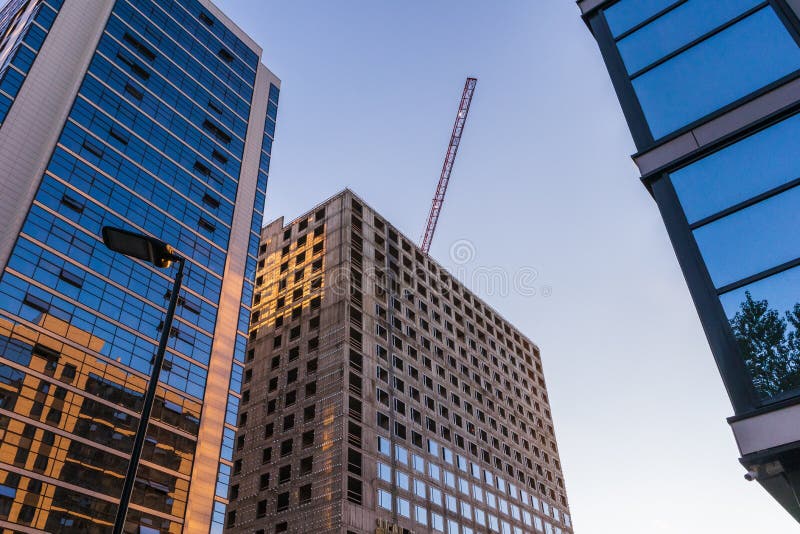 Construction Building in the Style of Modern Architecture High-tech ...