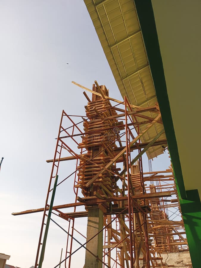 Construction of Building Support Pillars Which are Still in the Process ...