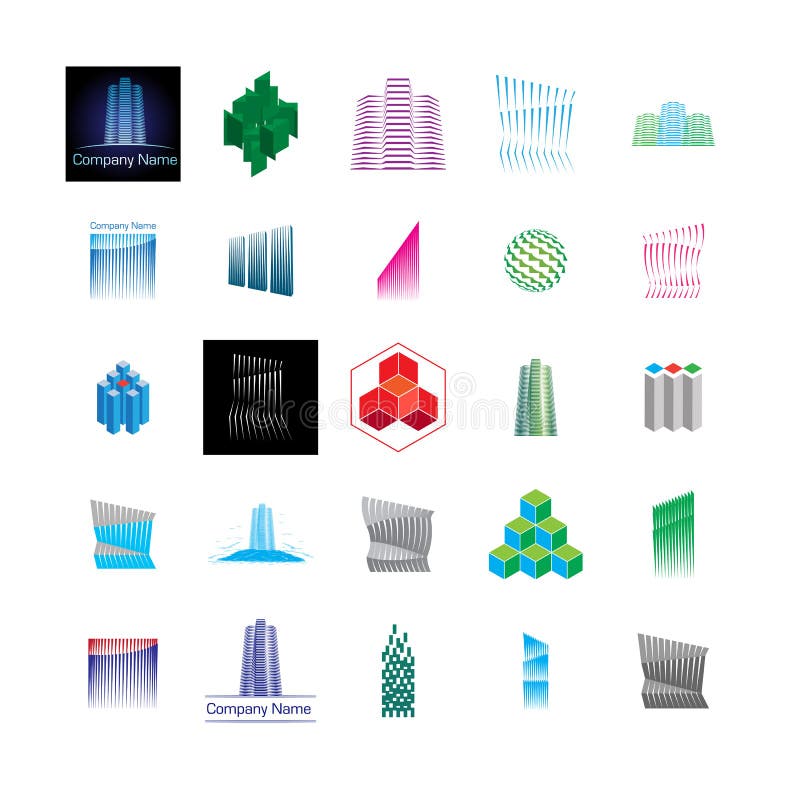 Construction and Building Theme Icons Symbols Stock Vector ...