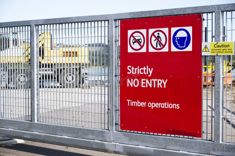 Construction Building Timber Site Sign at Entrance on Gate Stock Photo ...