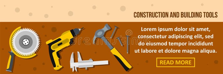 Construction and Building Tools Banner Horizontal Concept Stock Vector ...