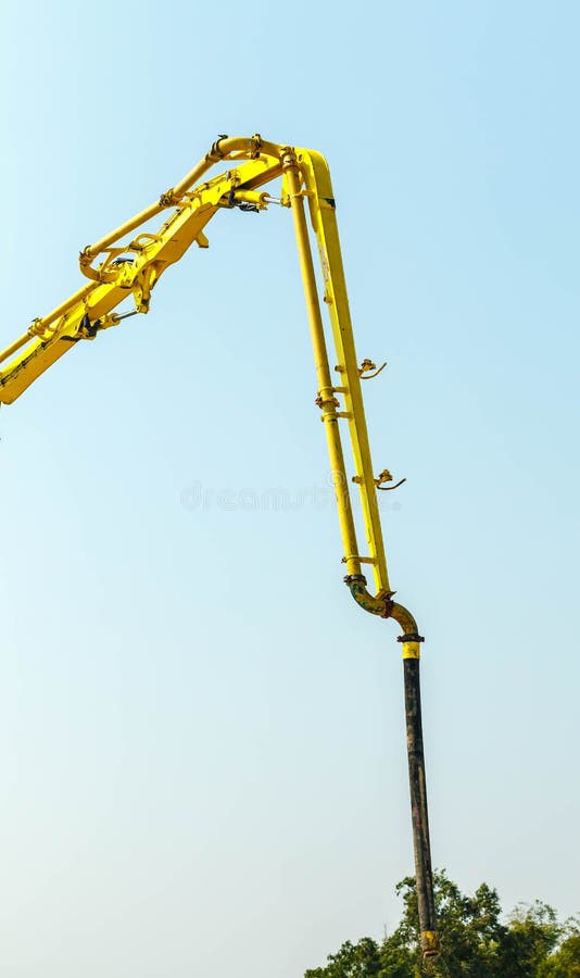 Construction Building Works with Concrete Pump for Pouring. Stock Photo ...