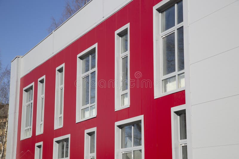 Construction of Buildings from Sengwich Panels. a Newly Built Building ...