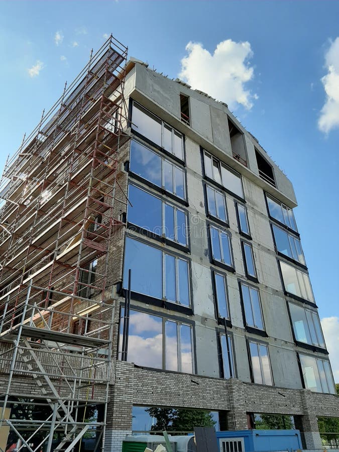 Construction of Buildings and Structures Stock Photo - Image of facade ...