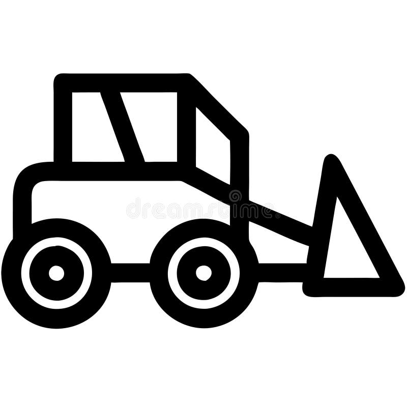 Construction Bulldozer Vector Illustration Heavy Machinery Outline for ...