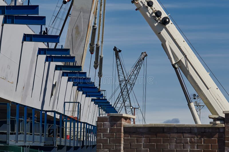The Construction of Cable-stayed Bridge. Beam, Pylon, Cables and Cranes ...