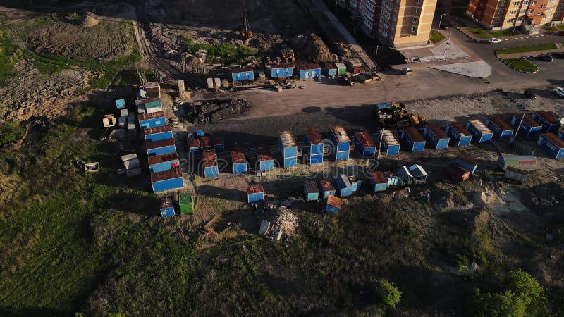 Construction Camp of Workers at the Construction Site of a Multi-storey ...