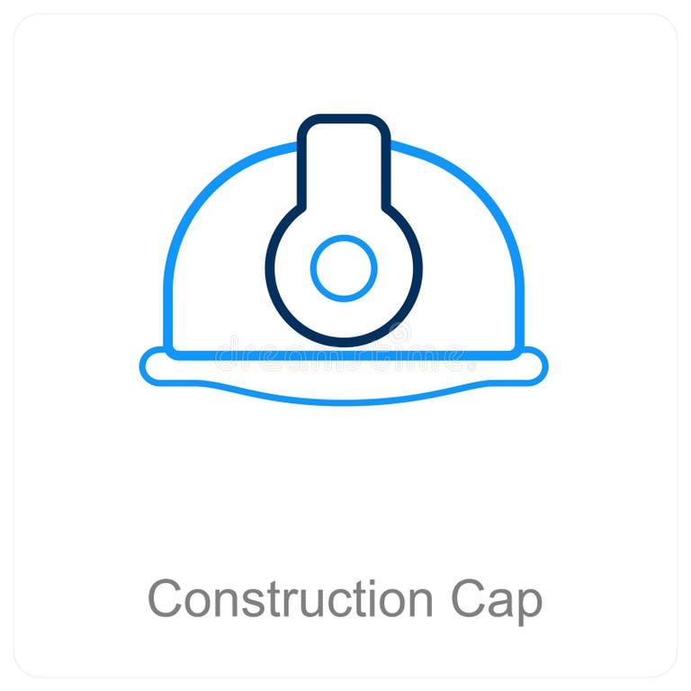Construction Cap and Helmet Icon Concept Stock Illustration ...