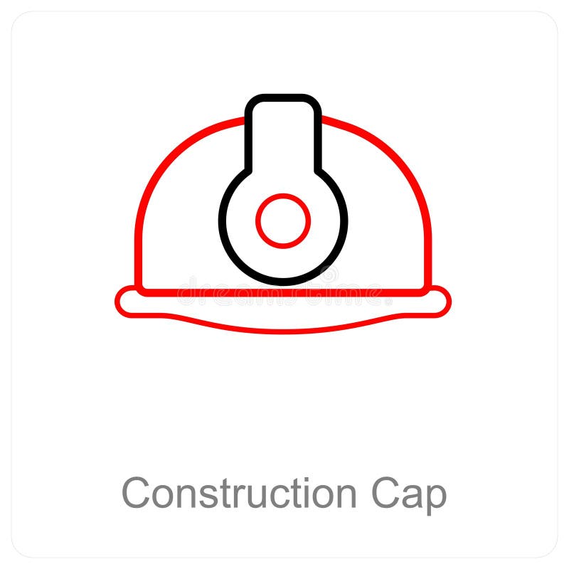Construction Cap and Helmet Icon Concept Stock Illustration ...