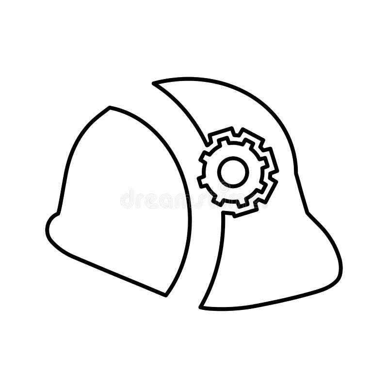 Construction, Cap, Work Outline Icon. Line Art Design Stock ...