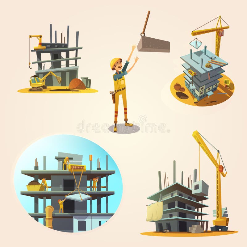 Construction cartoon set stock vector. Illustration of collection ...