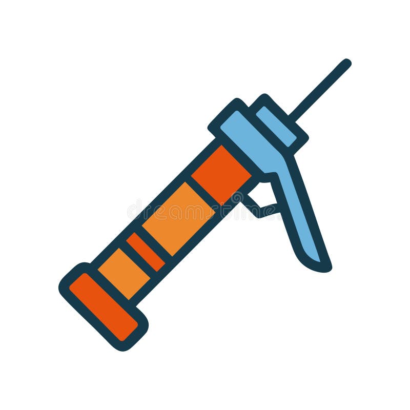 Construction Caulking Gun Tool Stock Vector - Illustration of orange ...
