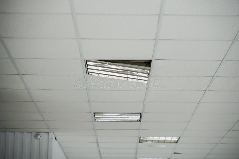 The Construction of the Ceiling, a Broken Ceiling Lamp Stock Photo ...