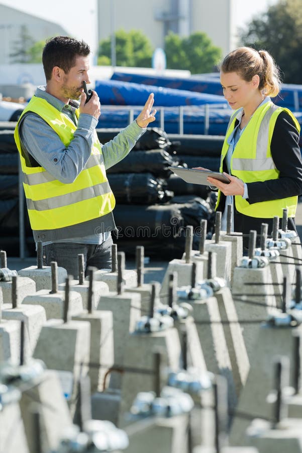 Construction Cement Post Delivery Stock Image - Image of preparation ...
