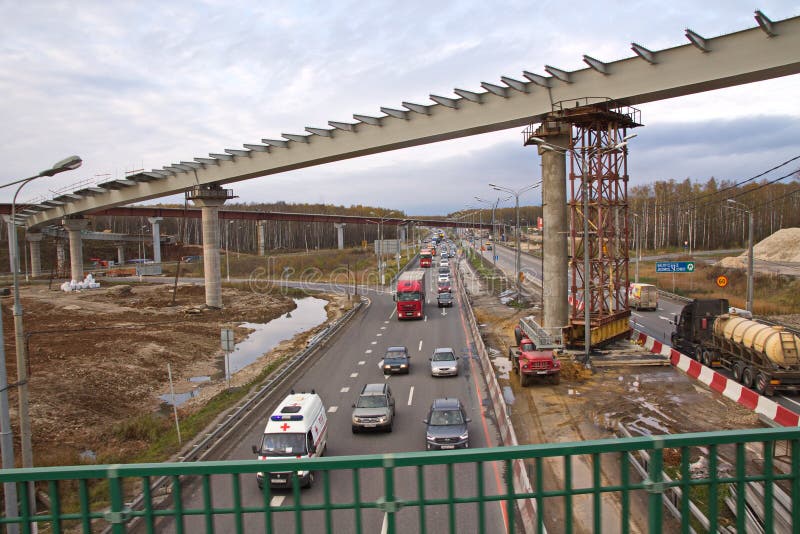 Construction of the Central Ring Road .Interchange with the M-4 Don ...