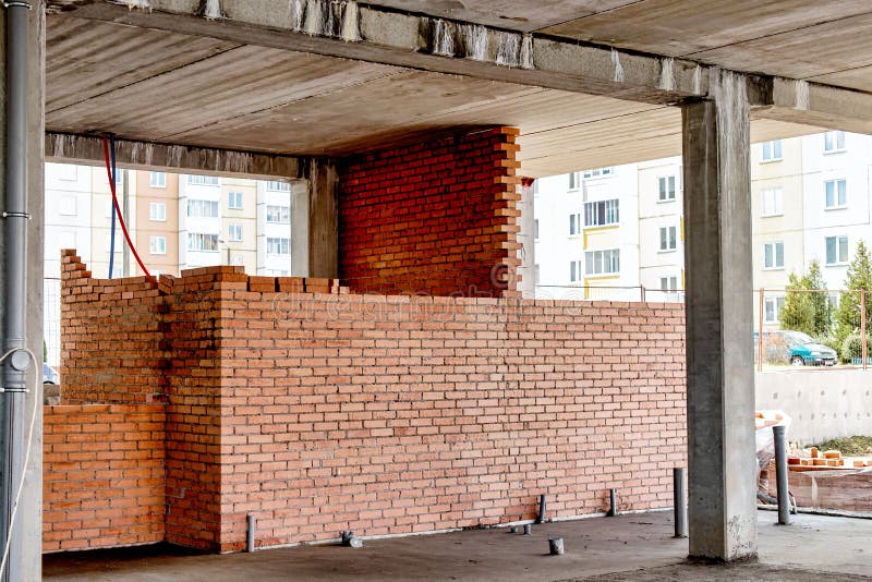 Construction of Ceramic Brick Walls. Keramoblock. Hollow Brick ...