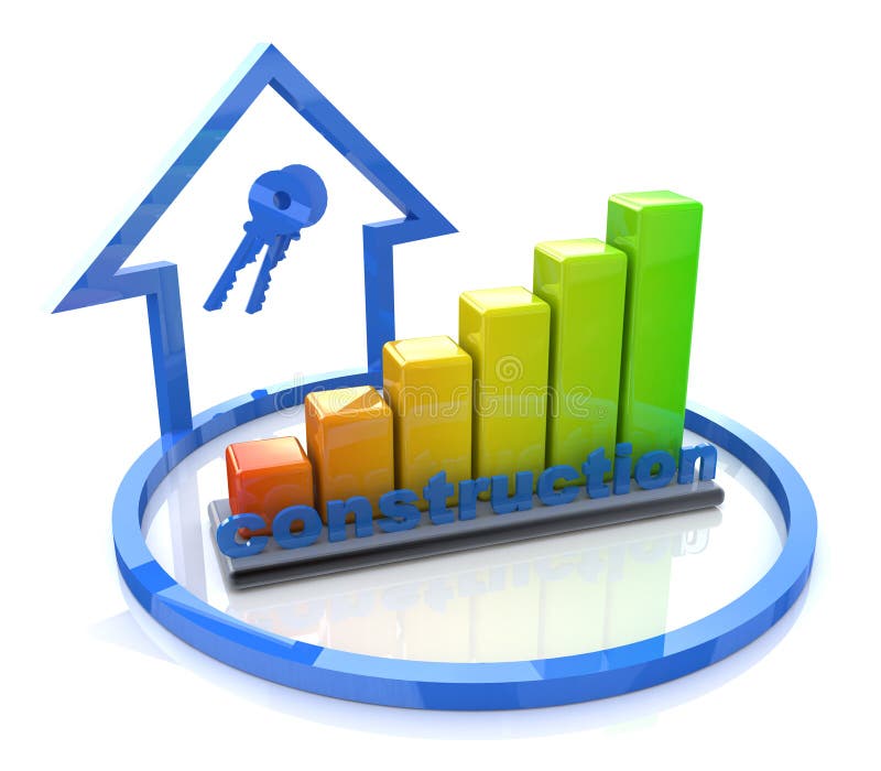 Construction Chart and the House Stock Illustration - Illustration of ...
