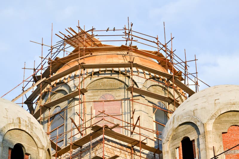 Construction of church stock image. Image of roof, modern - 56492207