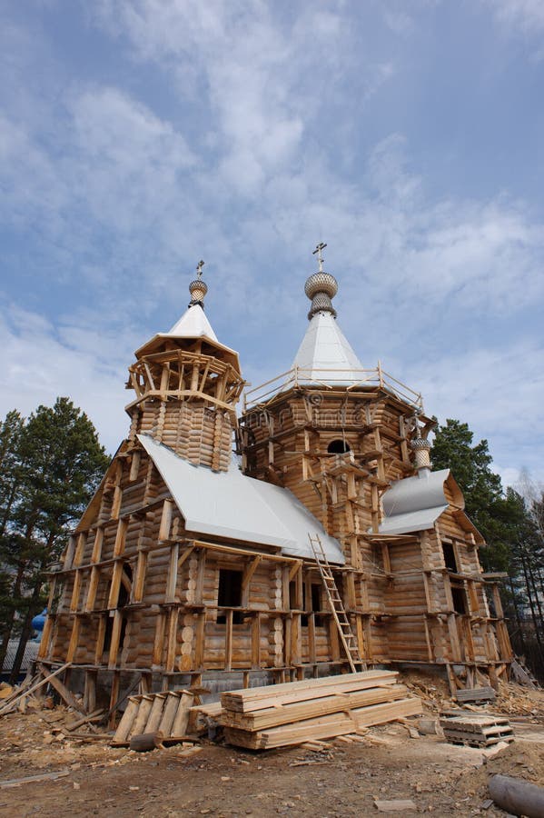 The Construction of the Church Stock Image - Image of roof ...